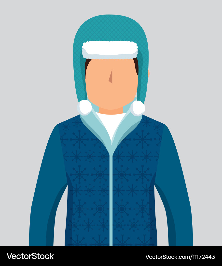 Avatar person with winter clothes Royalty Free Vector Image