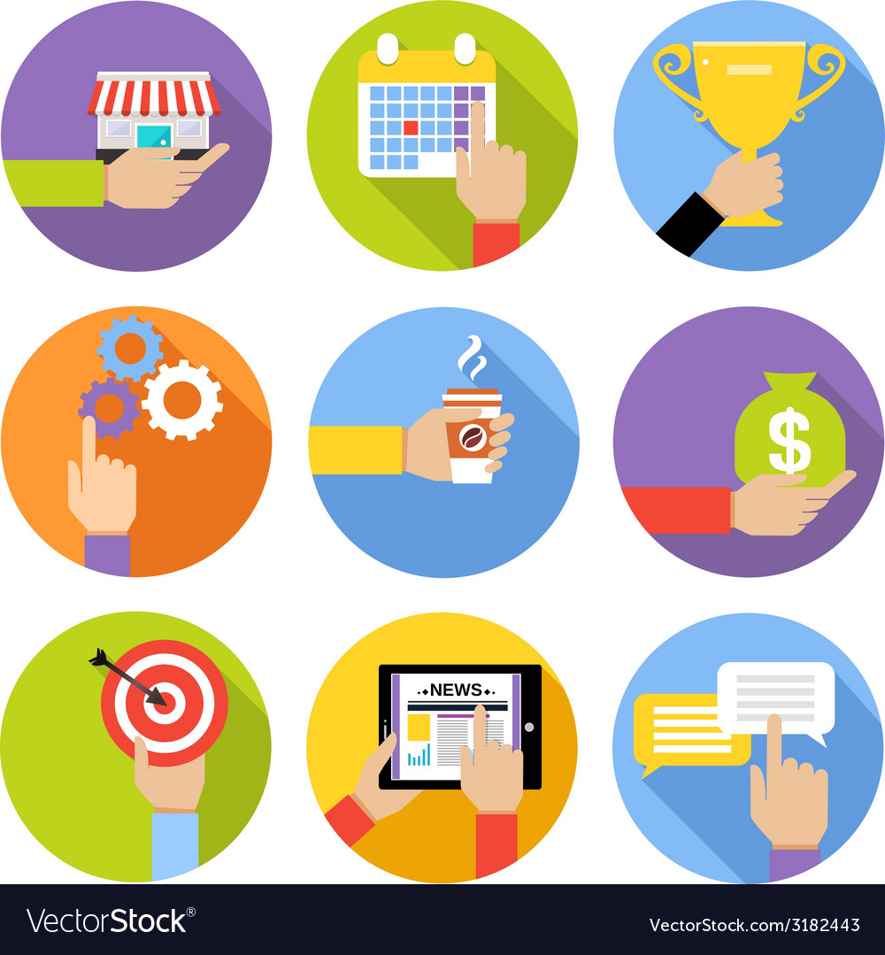 Business hands icons Royalty Free Vector Image