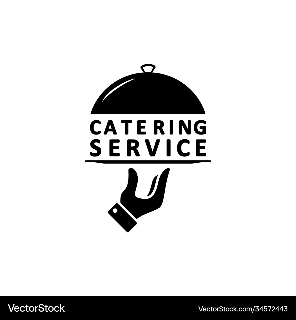 Catering service logo on isolated white Royalty Free Vector