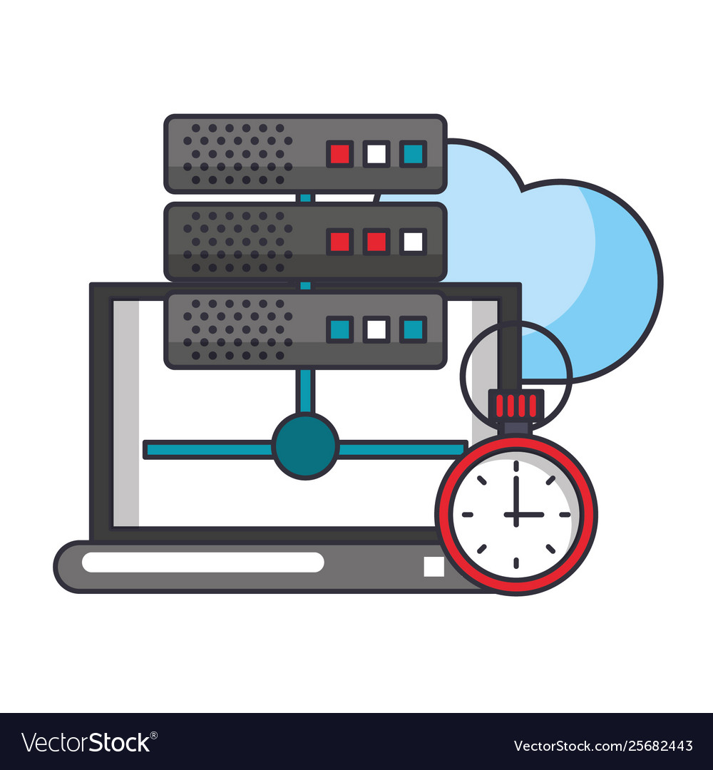 Cloud computing technology symbols Royalty Free Vector Image