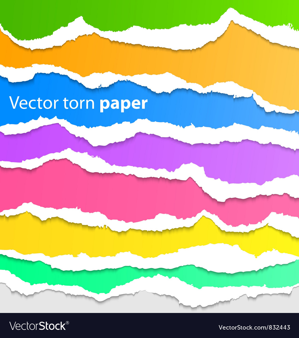 Collection of colorful torn paper Royalty Free Vector Image Collection of colorful torn paper Royalty Free Vector Image