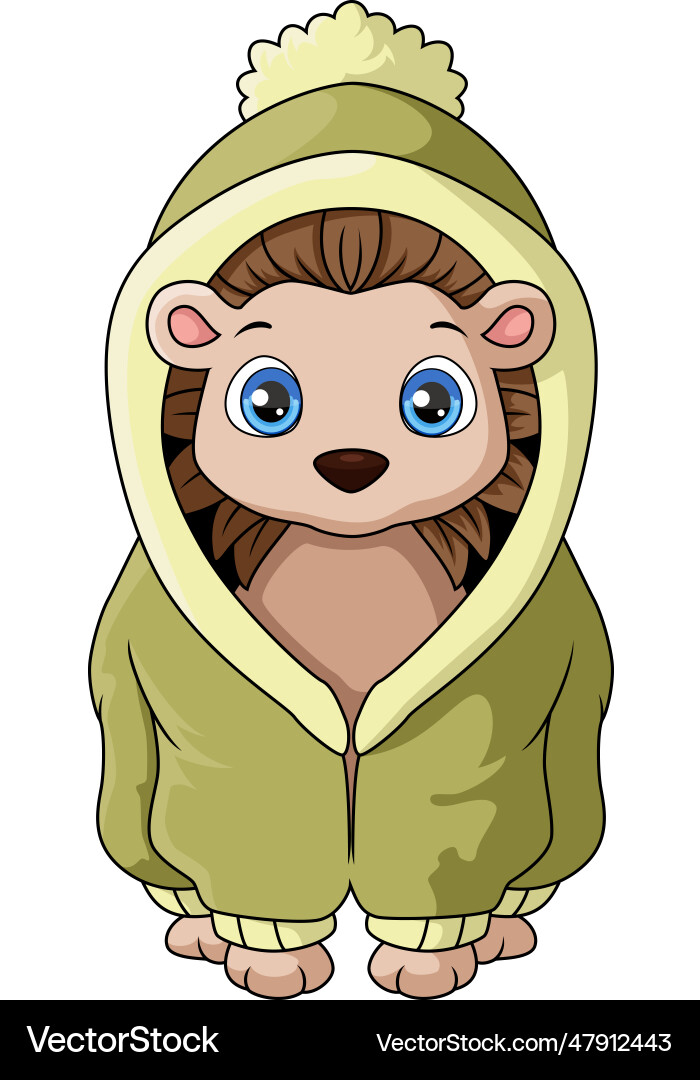 Cute hedgehog cartoon wearing jacket Royalty Free Vector