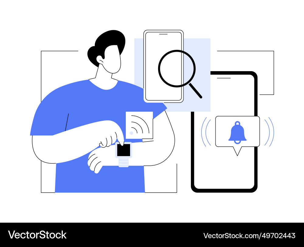 Find phone feature isolated cartoon Royalty Free Vector