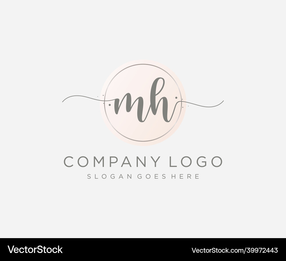 Initial mh feminine logo usable for nature salon Vector Image