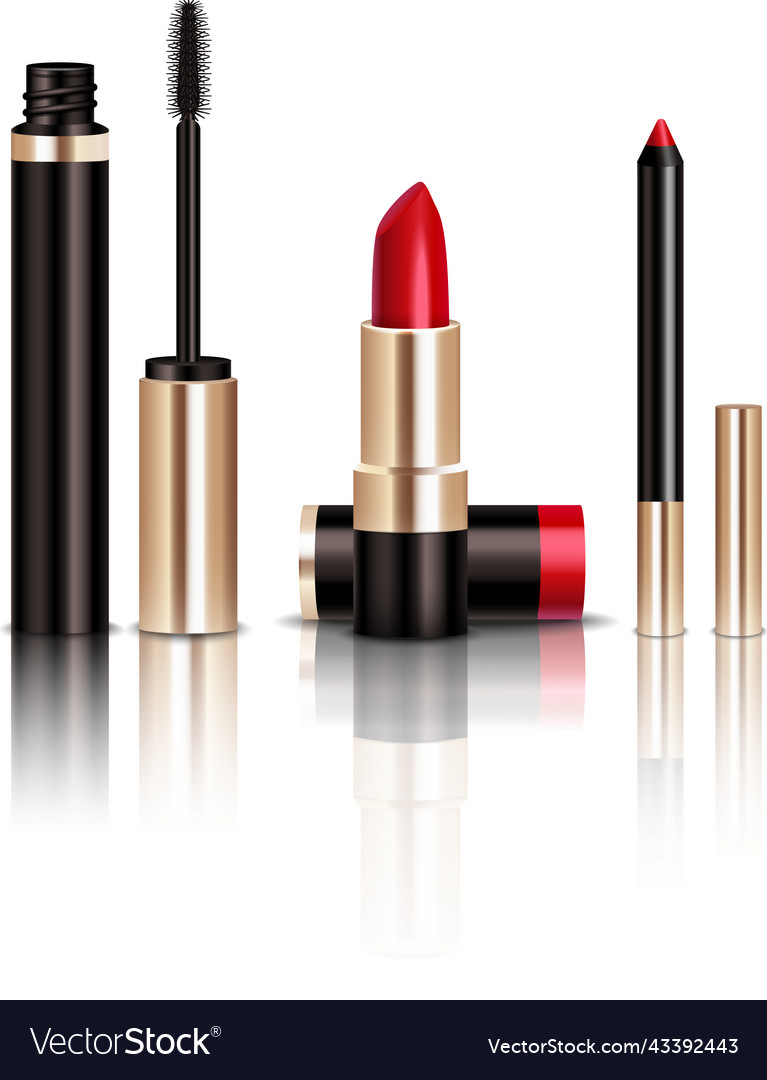 Makeup items set Royalty Free Vector Image - VectorStock