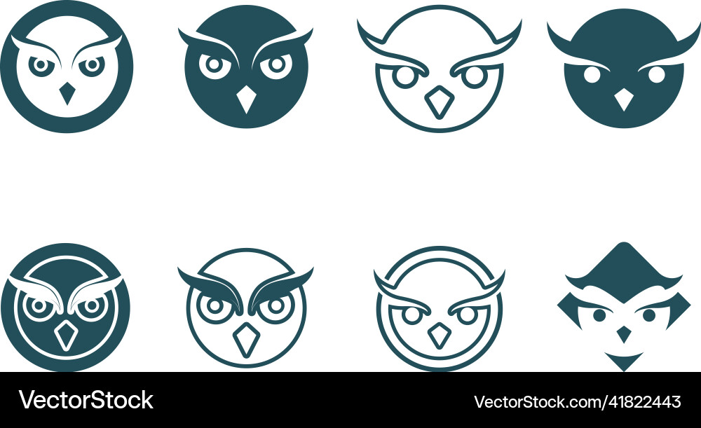 Owl bird logo and symbol eps10 Royalty Free Vector Image