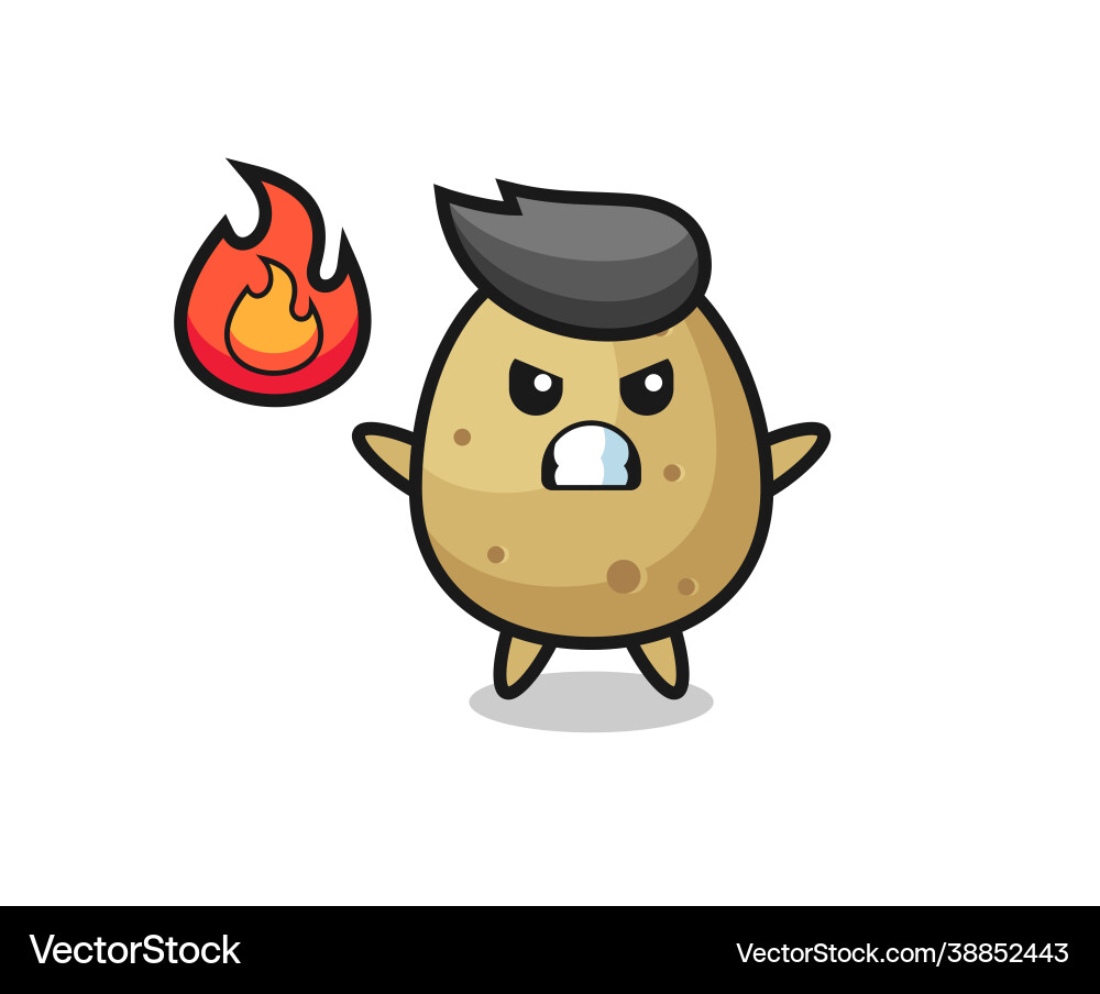 Potato character cartoon with angry gesture Vector Image