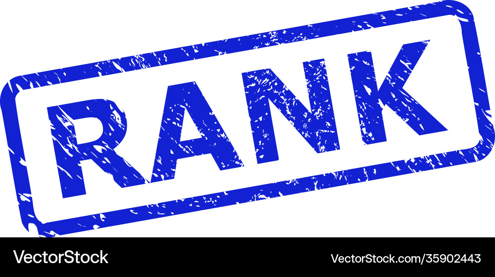 Rank seal with grunge texture and rounded rect Vector Image