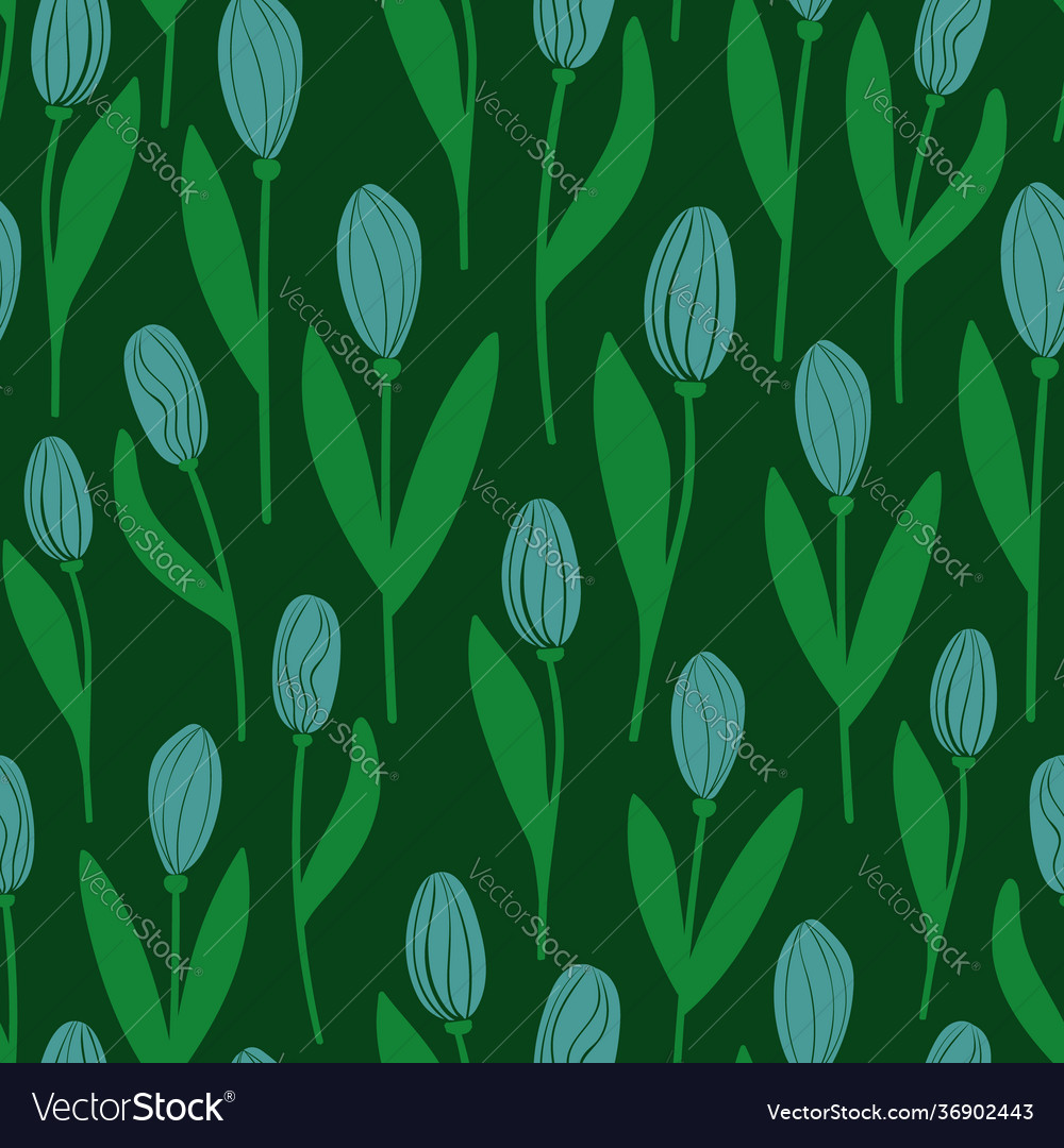 Rustic seamless pattern with tulips Royalty Free Vector