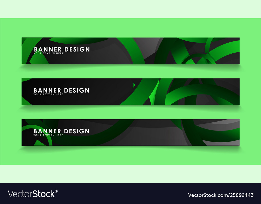 Set rectangular banners with background dark Vector Image