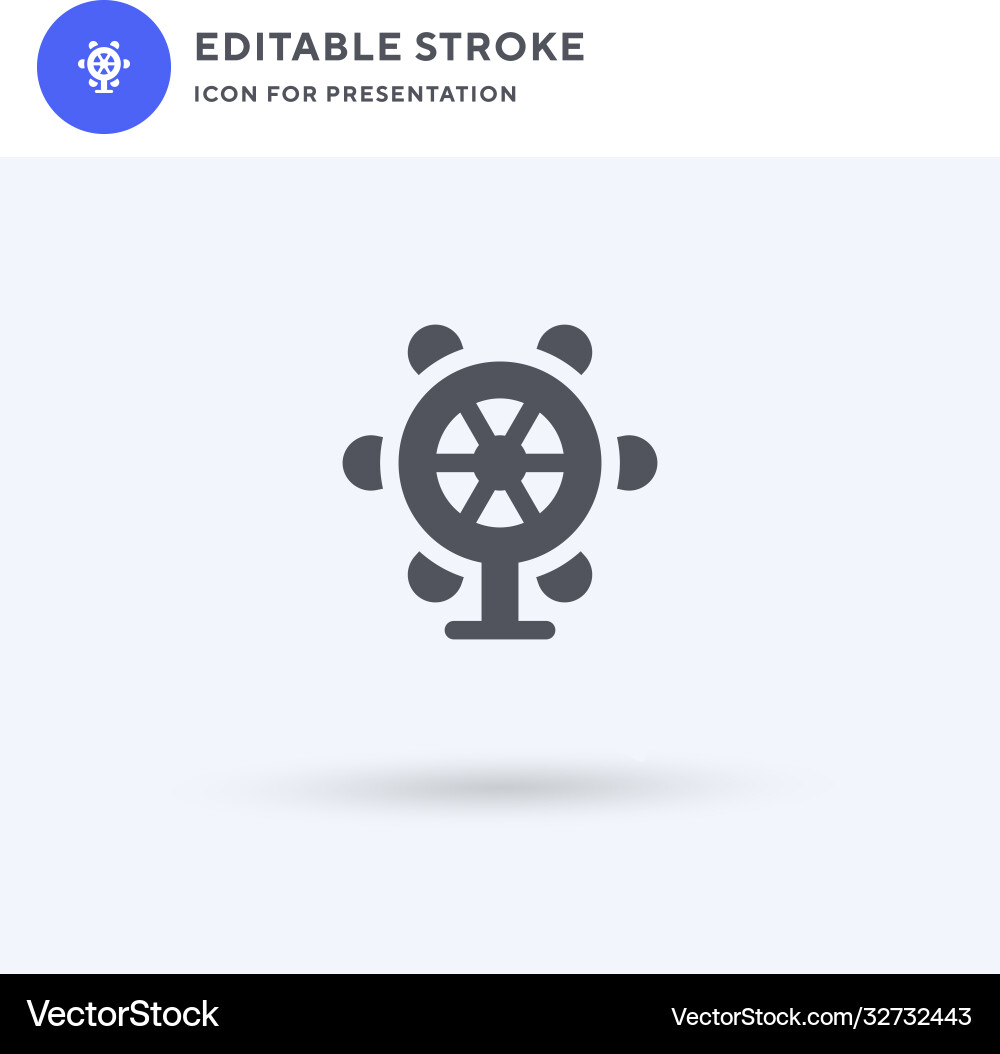 Steering wheel icon filled flat sign Royalty Free Vector
