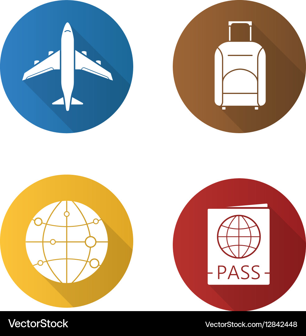 Air travel icons Royalty Free Vector Image - VectorStock