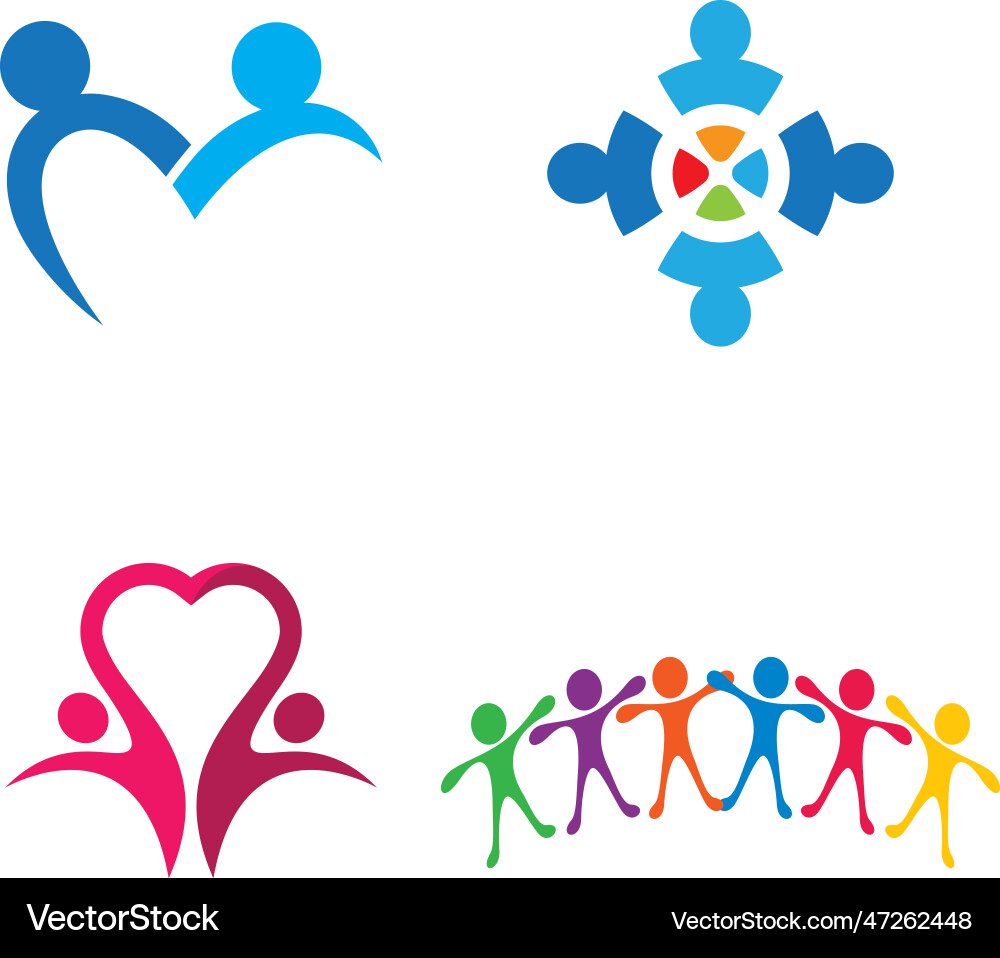 Community care logo images design Royalty Free Vector Image