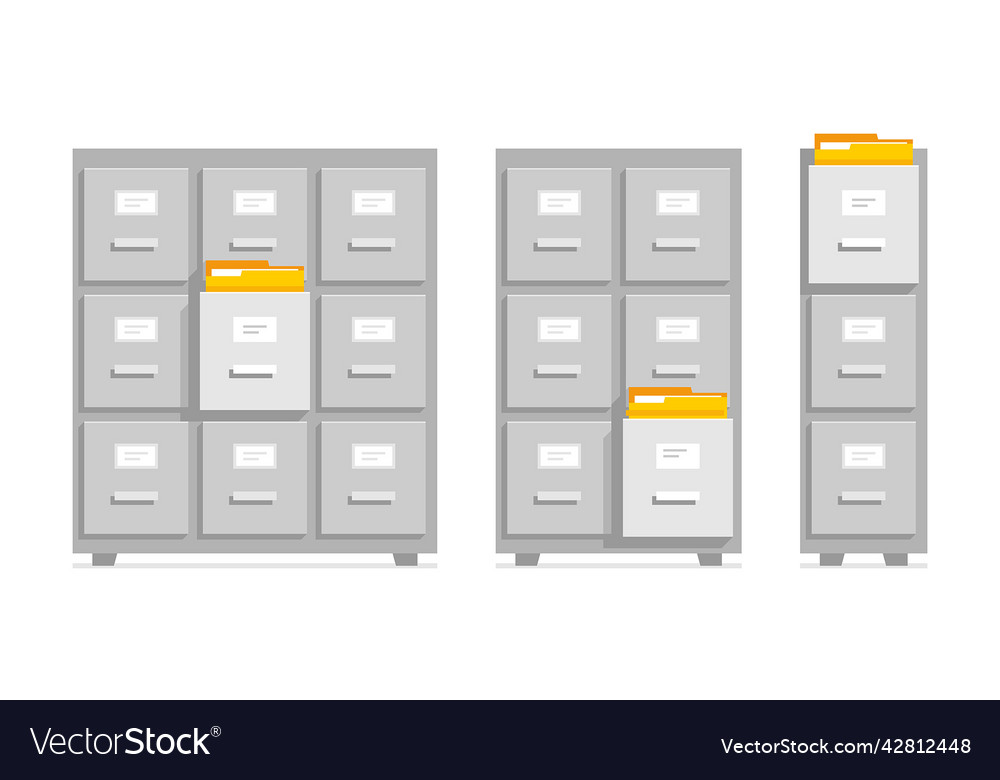 Filing cabinets Royalty Free Vector Image - VectorStock