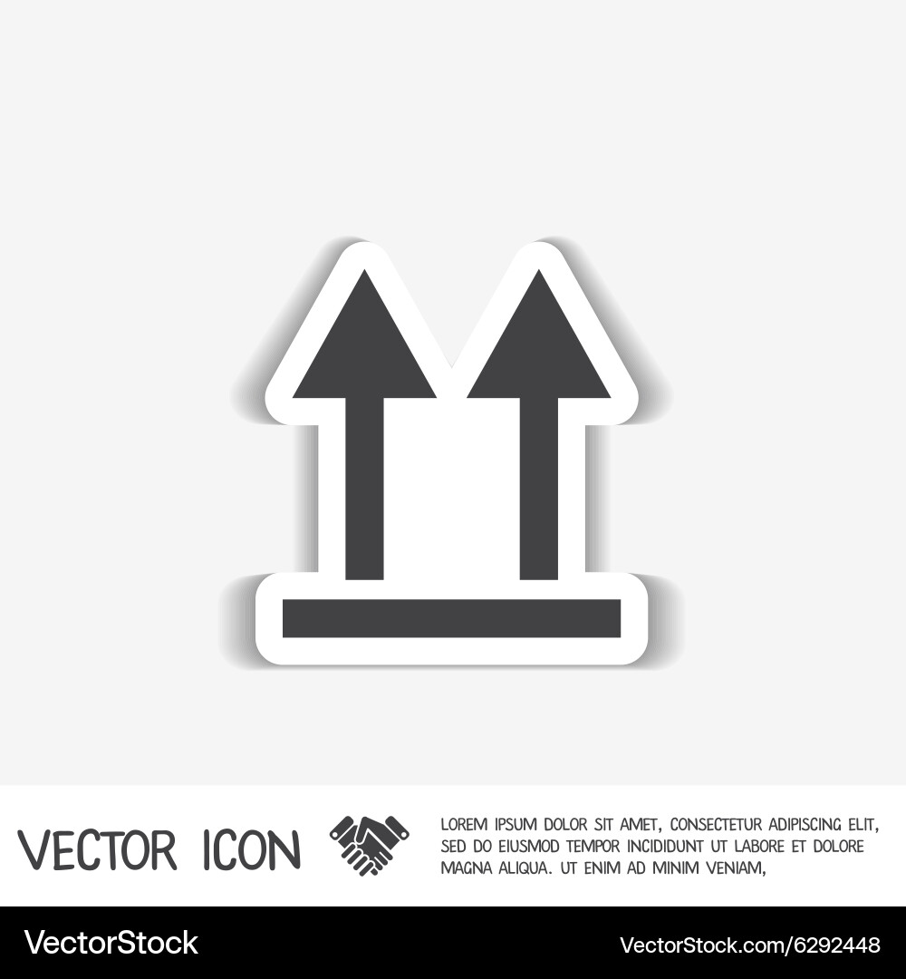 Fragile symbol arrow up logistic icon Royalty Free Vector