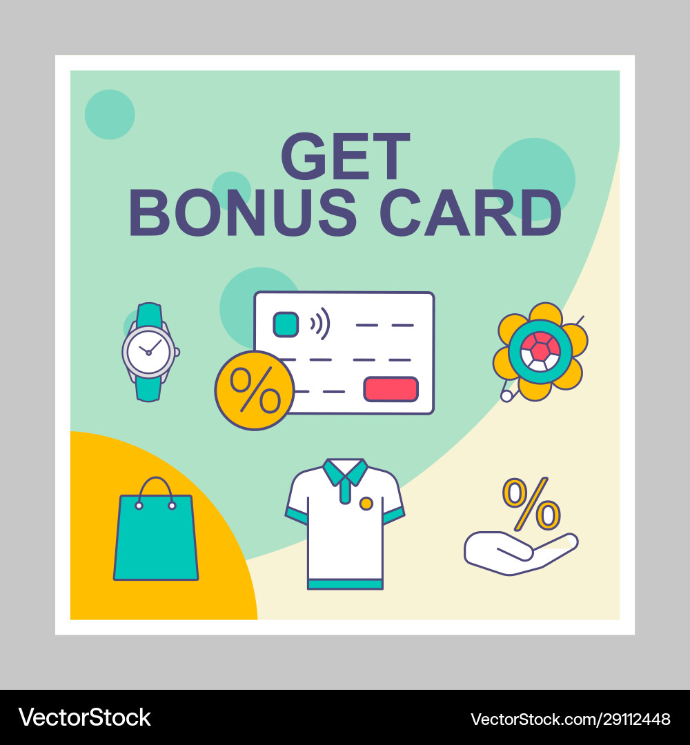 Get bonus card social media posts mockup Vector Image