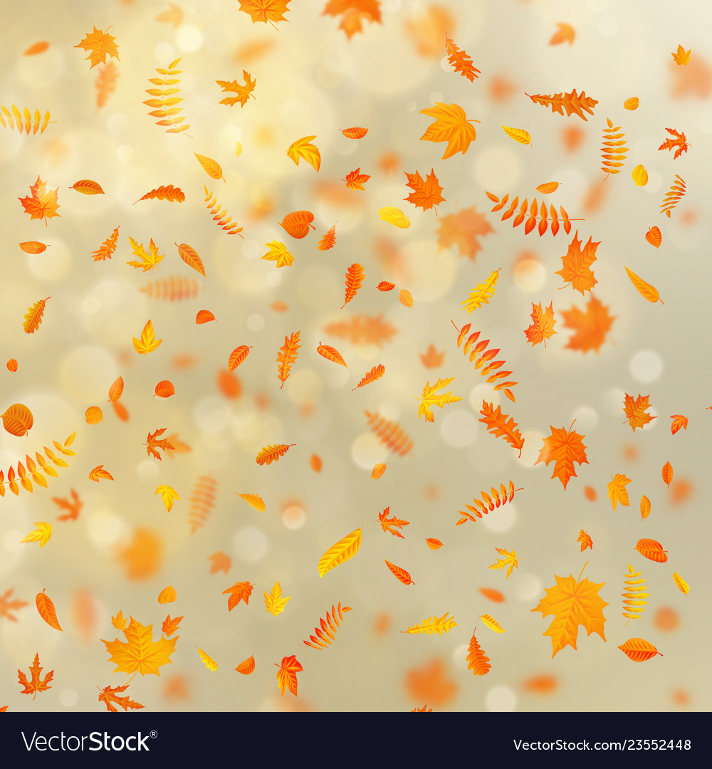 Gold autumn bokeh background with maple Royalty Free Vector