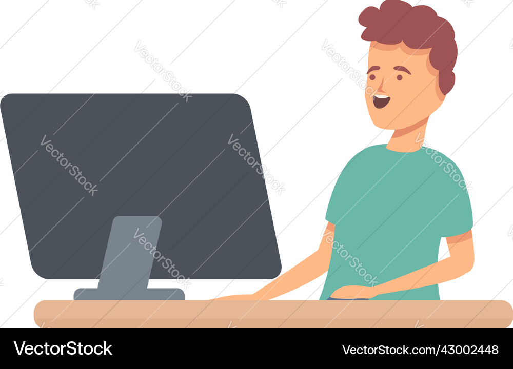Happy child icon cartoon kid learn Royalty Free Vector Image