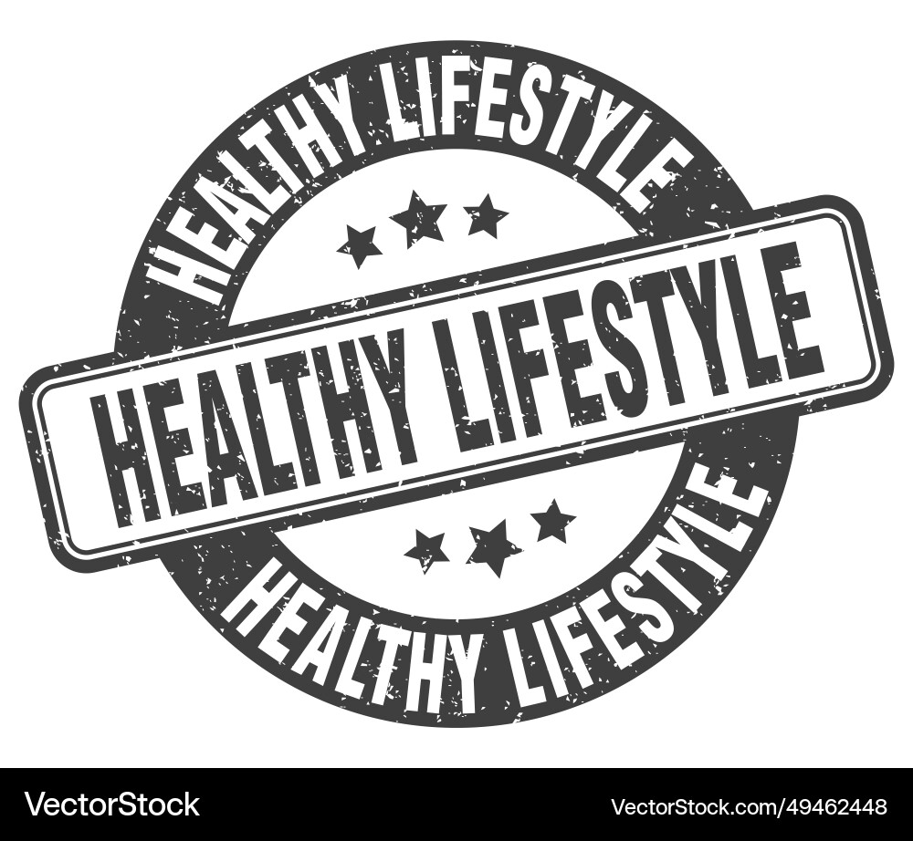 Healthy lifestyle stamp label Royalty Free Vector Image