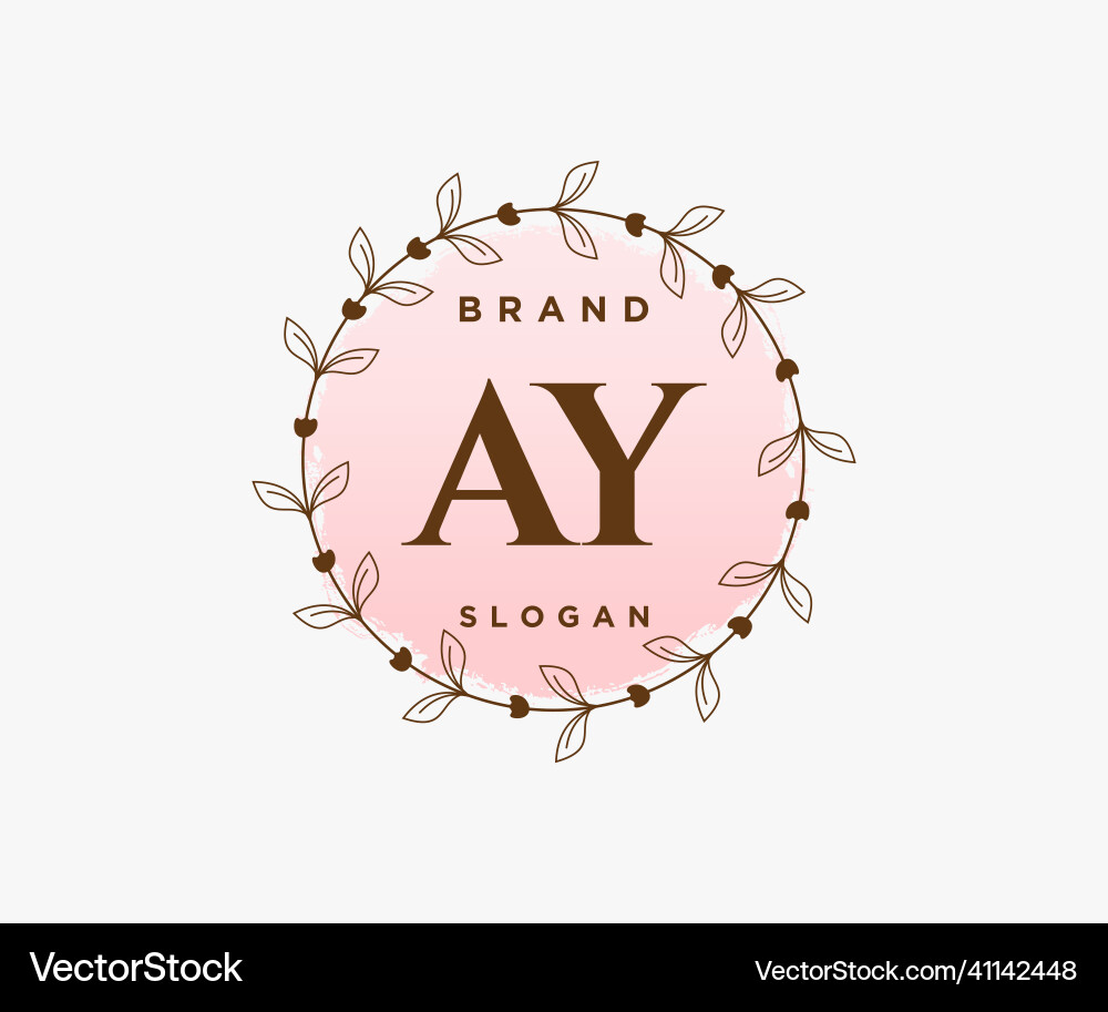 Initial ay feminine logo usable for nature salon Vector Image