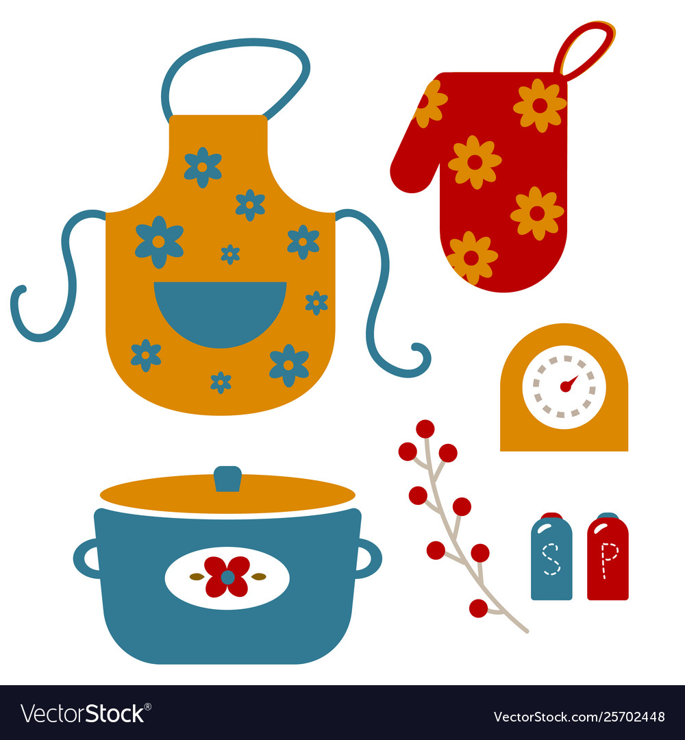 Kitchen pattern geometric isolated Royalty Free Vector Image