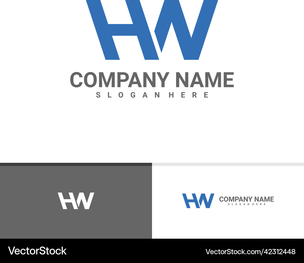 Letter h w logo template creative h w logo Vector Image
