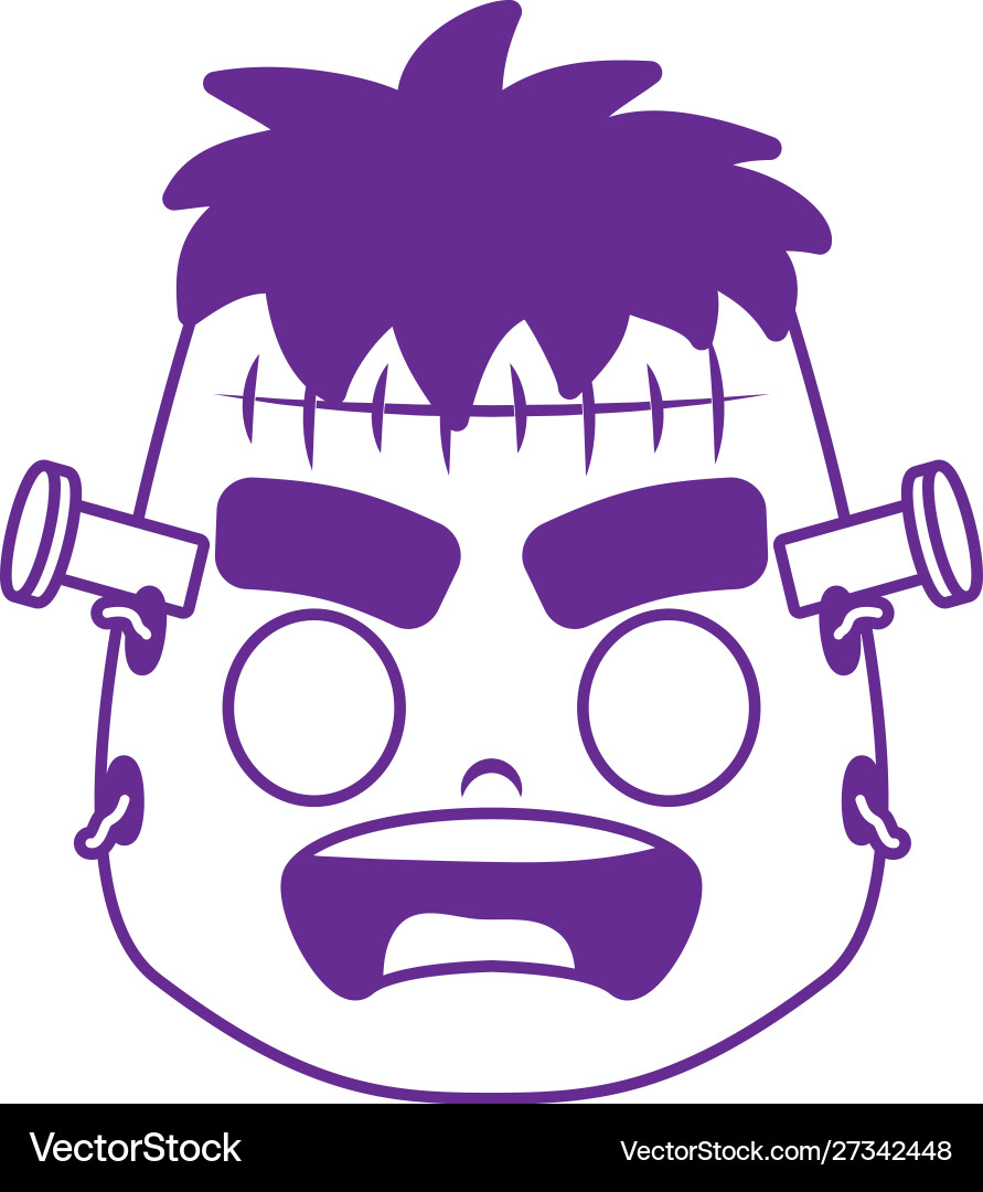 Little boy with frankenstein head costume Vector Image