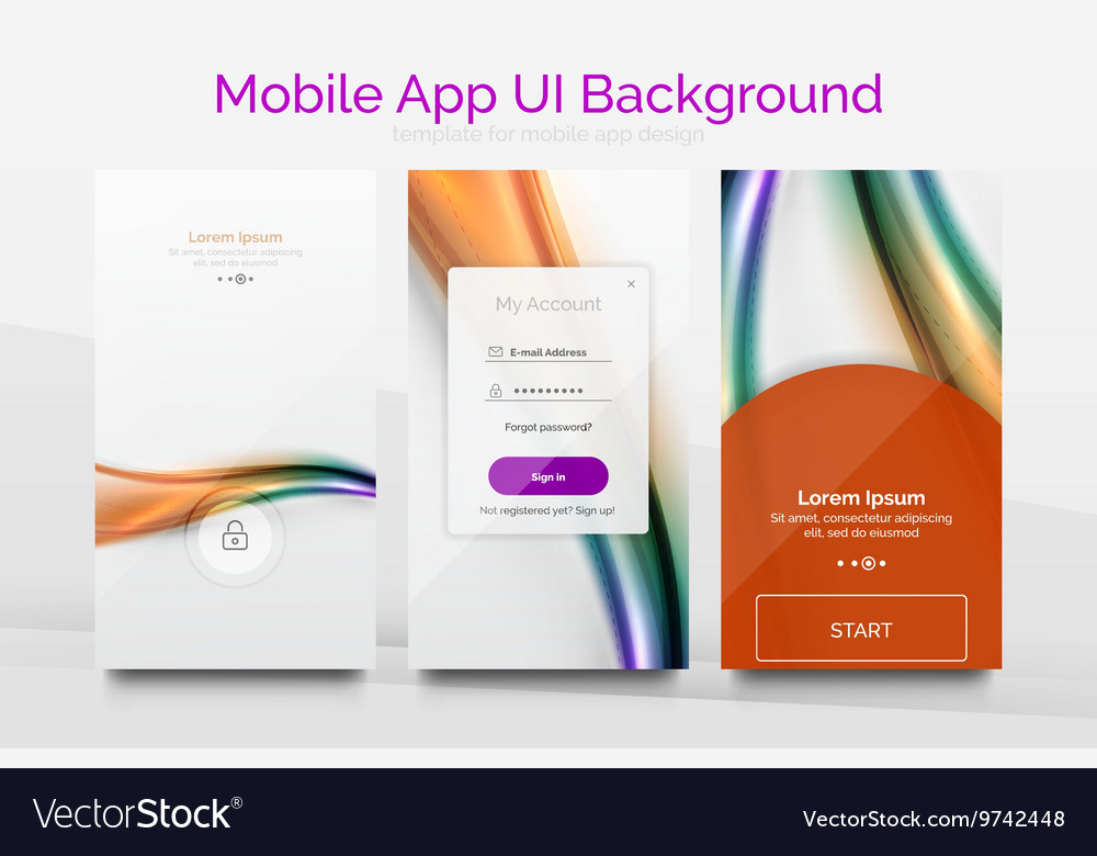 Mobile application interface background design Vector Image