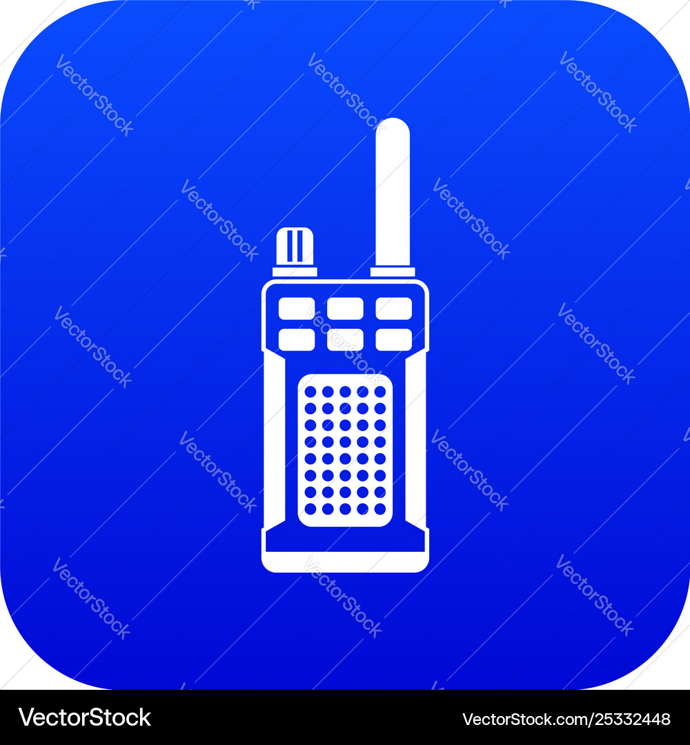 Portable handheld radio icon digital blue Vector Image