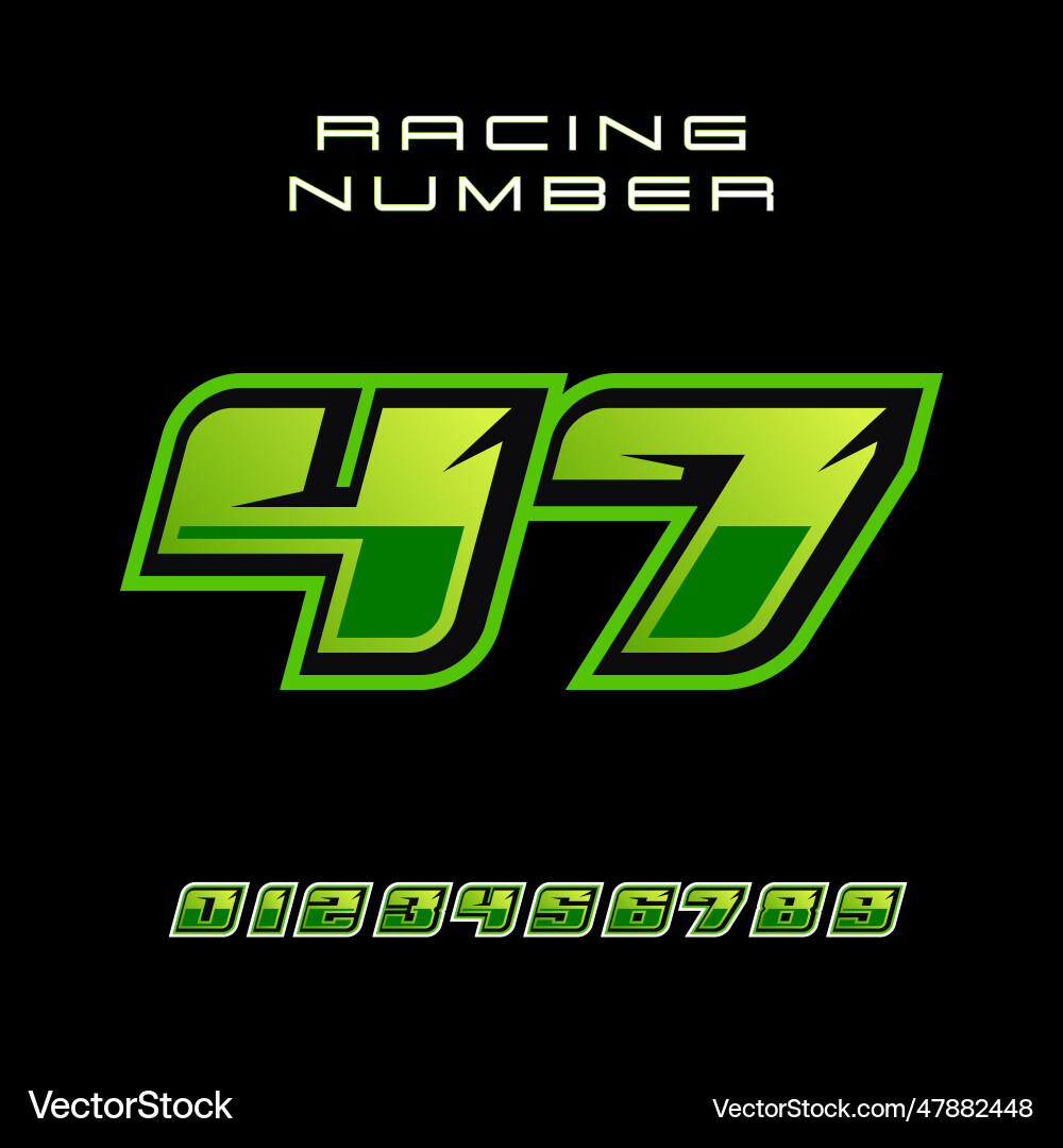 Racing number 47 design template Royalty Free Vector Image