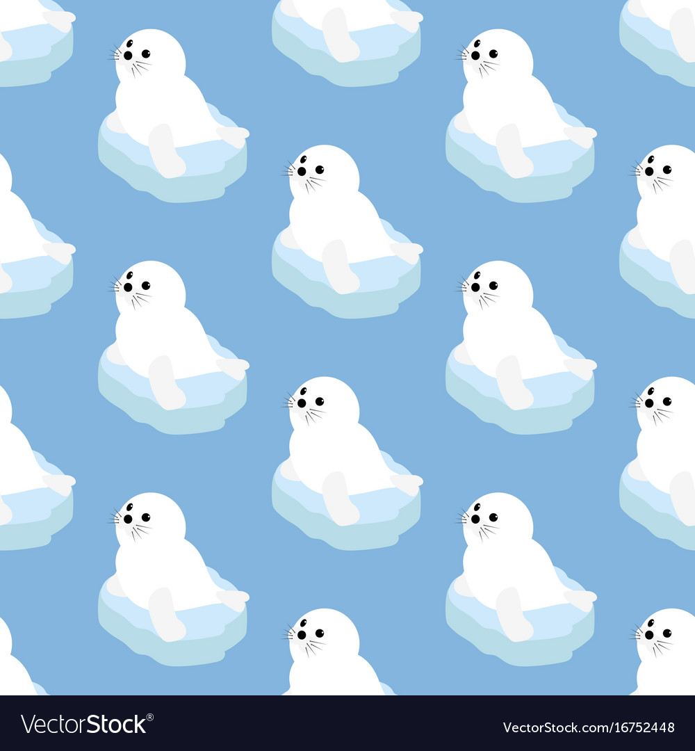 Seal seamless pattern Royalty Free Vector Image