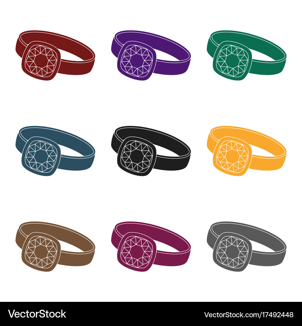 Silver ring icon in black style isolated on white Vector Image