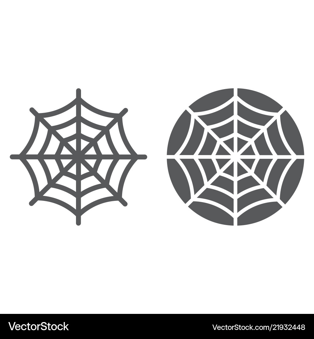 Spider web line and glyph icon halloween Vector Image