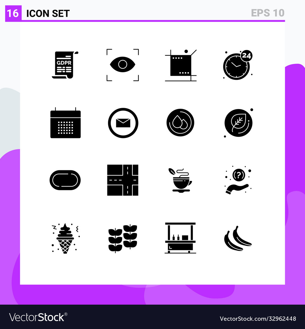 Stock icon pack 16 line signs and symbols Vector Image