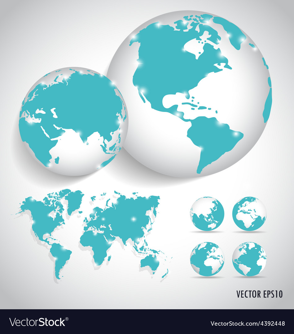 World map Royalty Free Vector Image - VectorStock