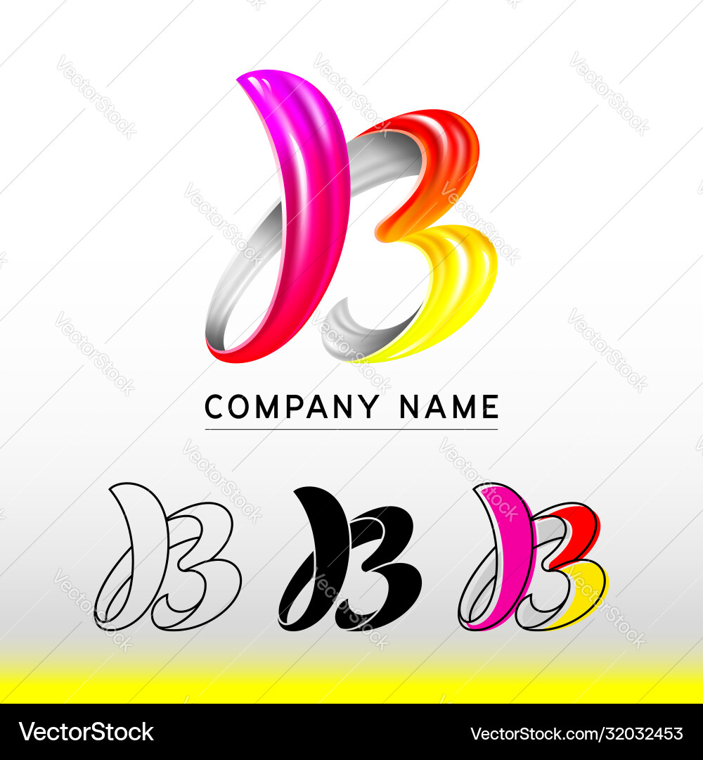3d Letter B Vector