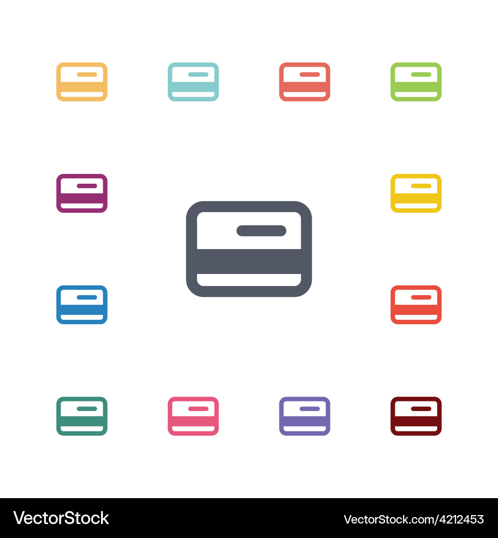 Credit card flat icons set Royalty Free Vector Image