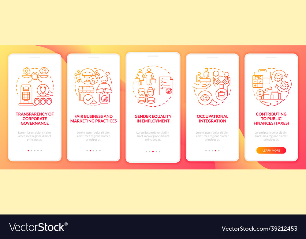 Csr matters red gradient onboarding mobile app Vector Image Csr matters red gradient onboarding mobile app Vector Image