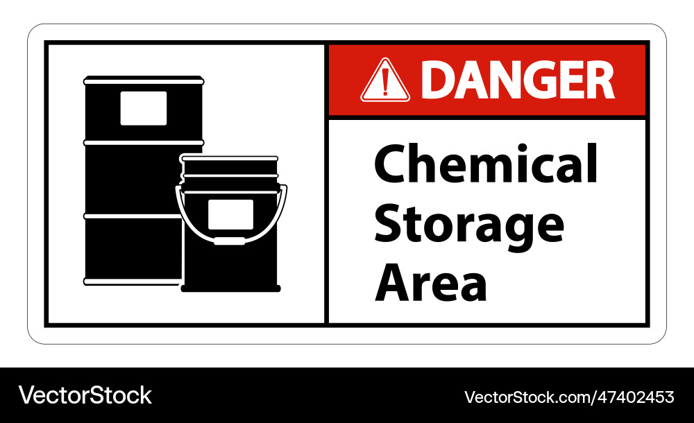 Danger chemical storage symbol sign isolate Vector Image