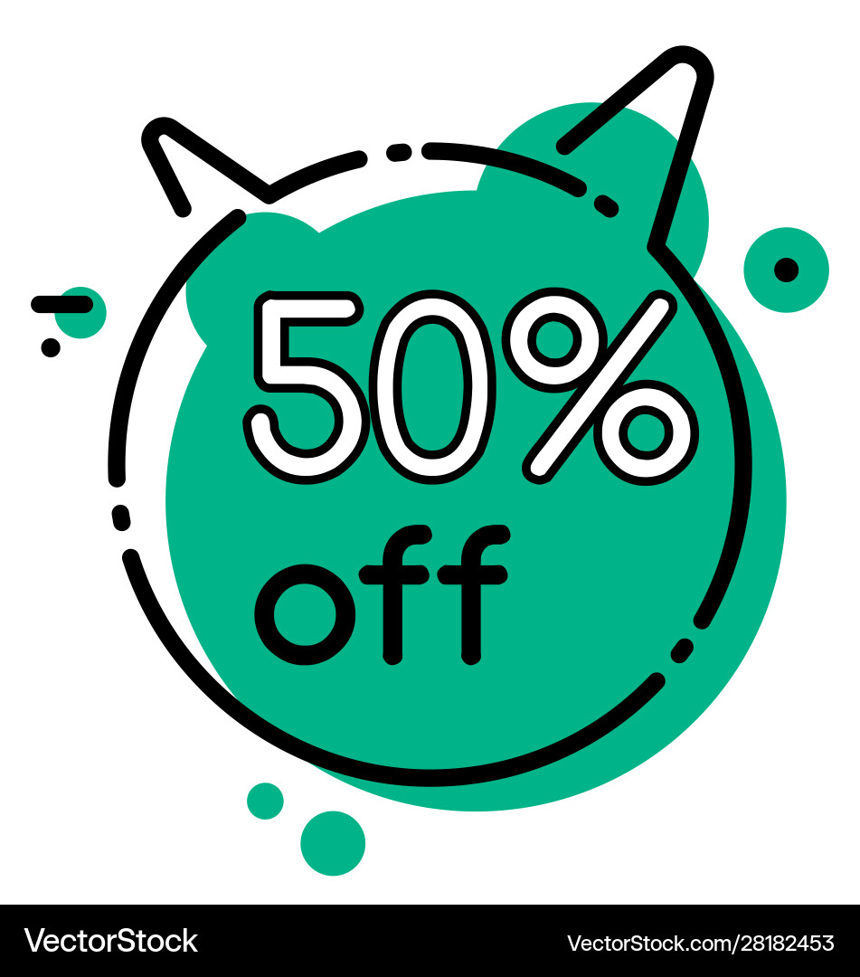 Discount 50 percent off geometric bubble Vector Image