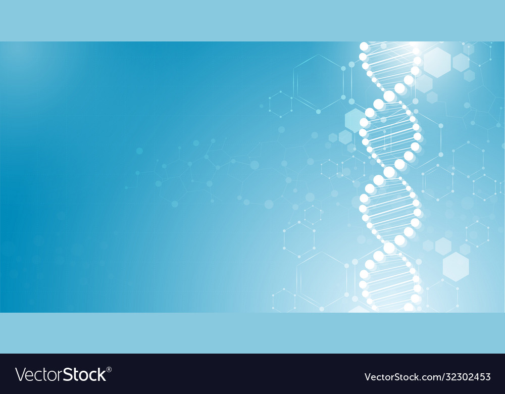 Dna Digital Sequence Code Structure With Glow Vector Image