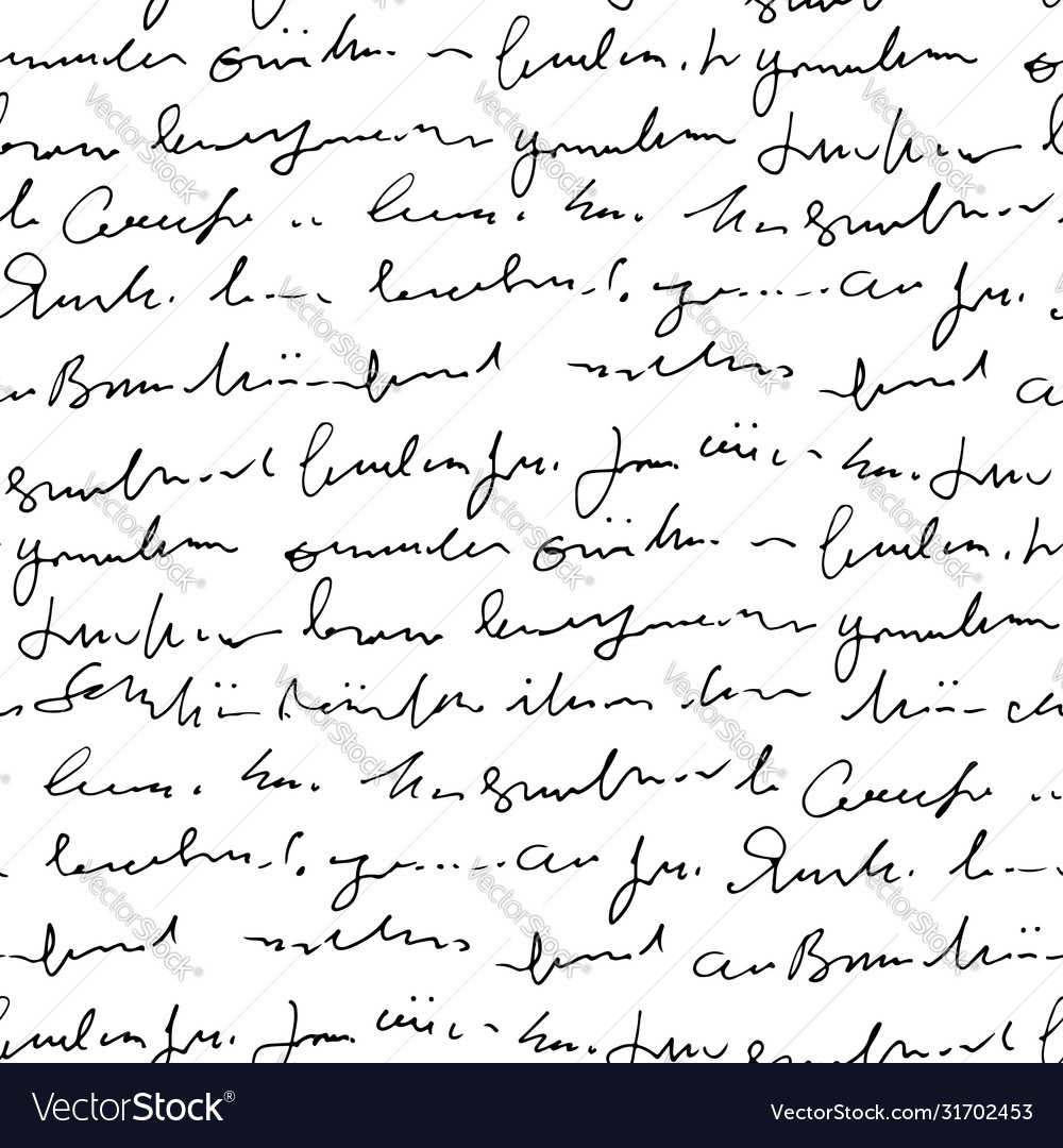 Handwritten abstract text seamless pattern Vector Image