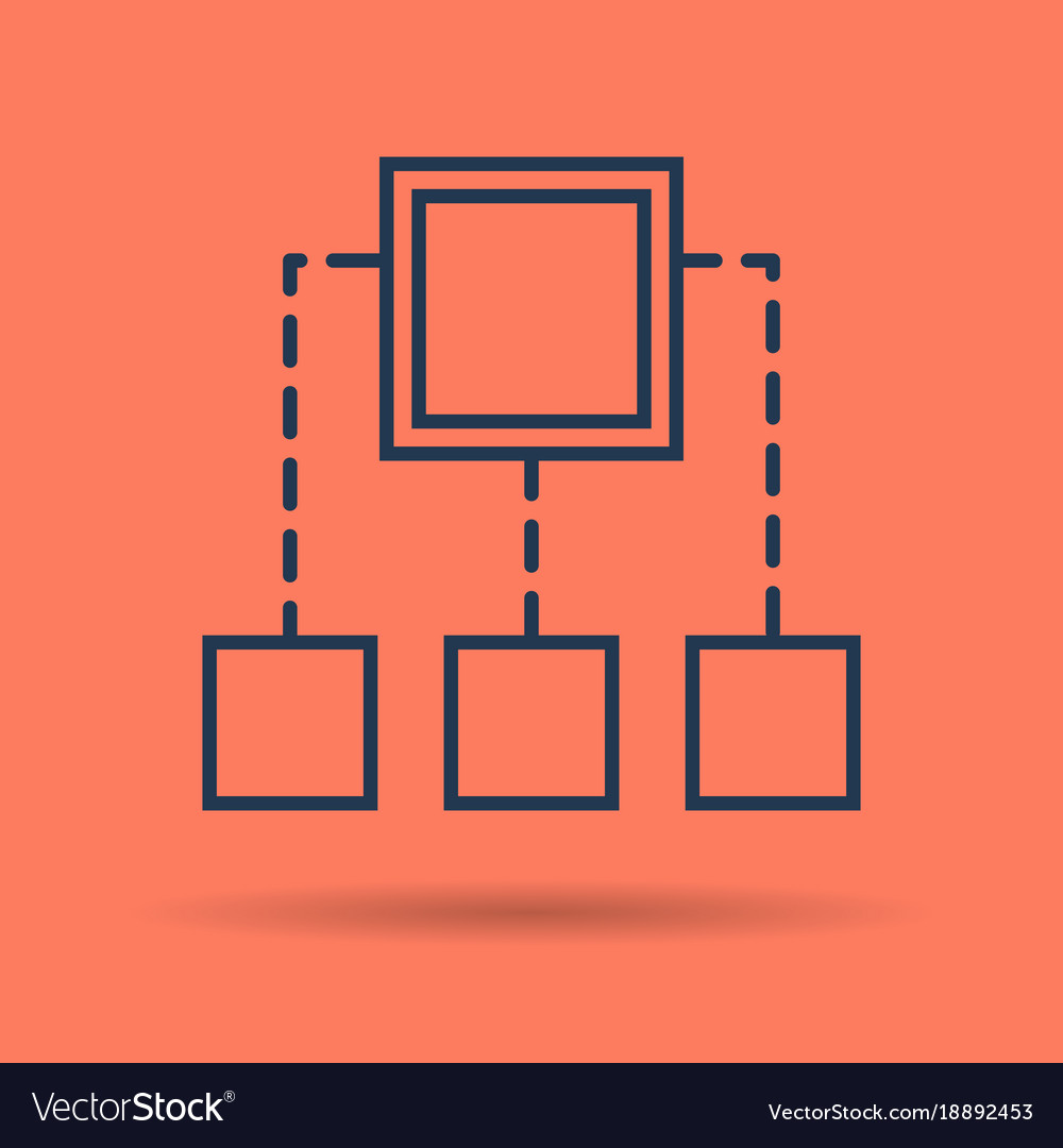 Linear icon - algorithm and schema concept Vector Image