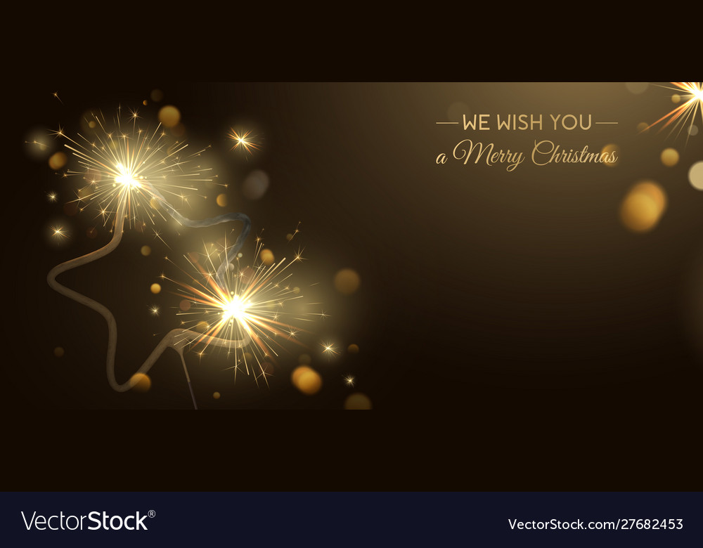 Merry christmas poster with sparkler shaped star Vector Image