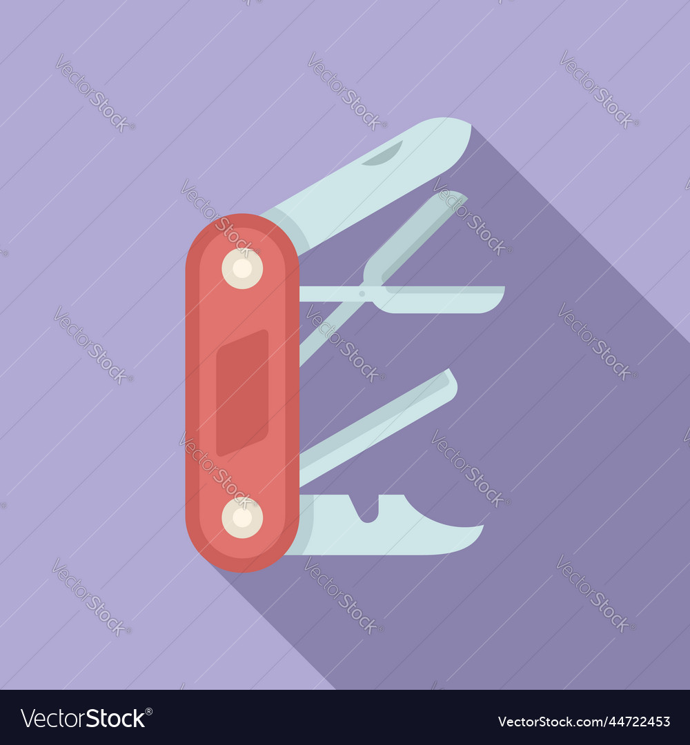 Metal Knife Icon Flat Army Pocket Royalty Free Vector Image 