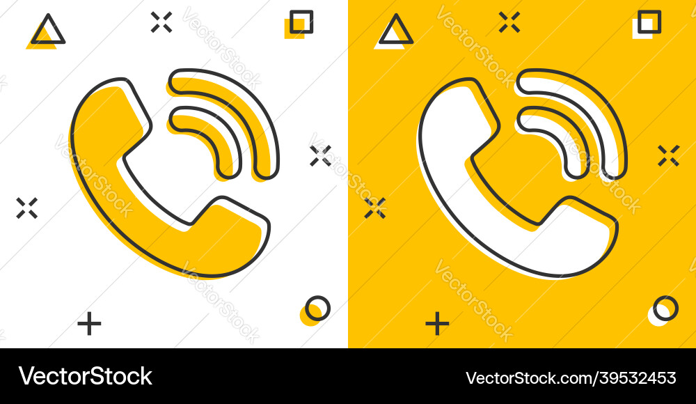 Mobile phone icon in comic style telephone talk Vector Image