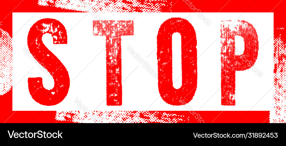 Red stop sign icon stamp isolated on white Vector Image