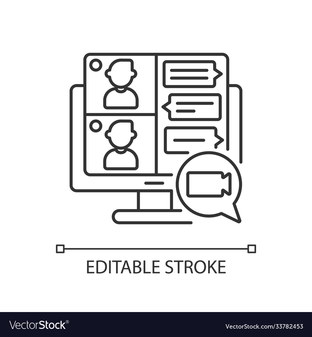 Screen sharing linear icon Royalty Free Vector Image