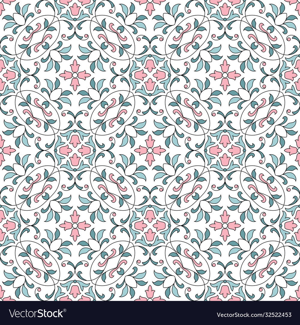 Seamless pattern with floral elements Royalty Free Vector