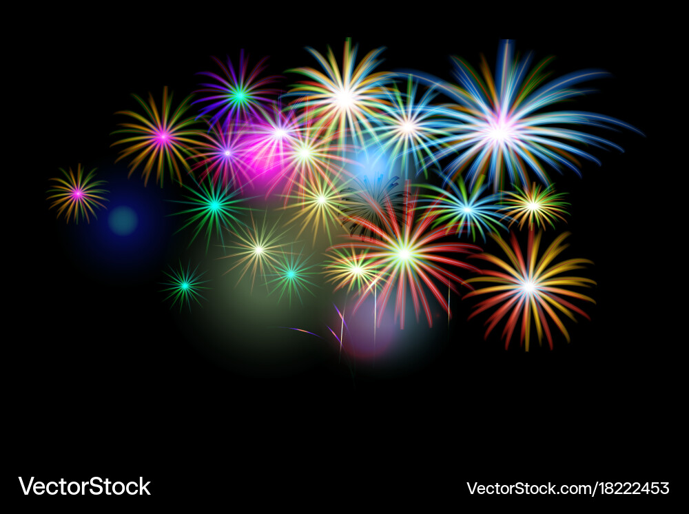 Set of isolated fireworks Royalty Free Vector Image